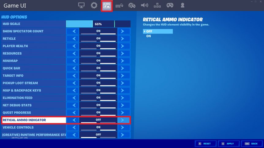 How to Turn Off Reticle Ammo Indicator in Fortnite - Kr4m
